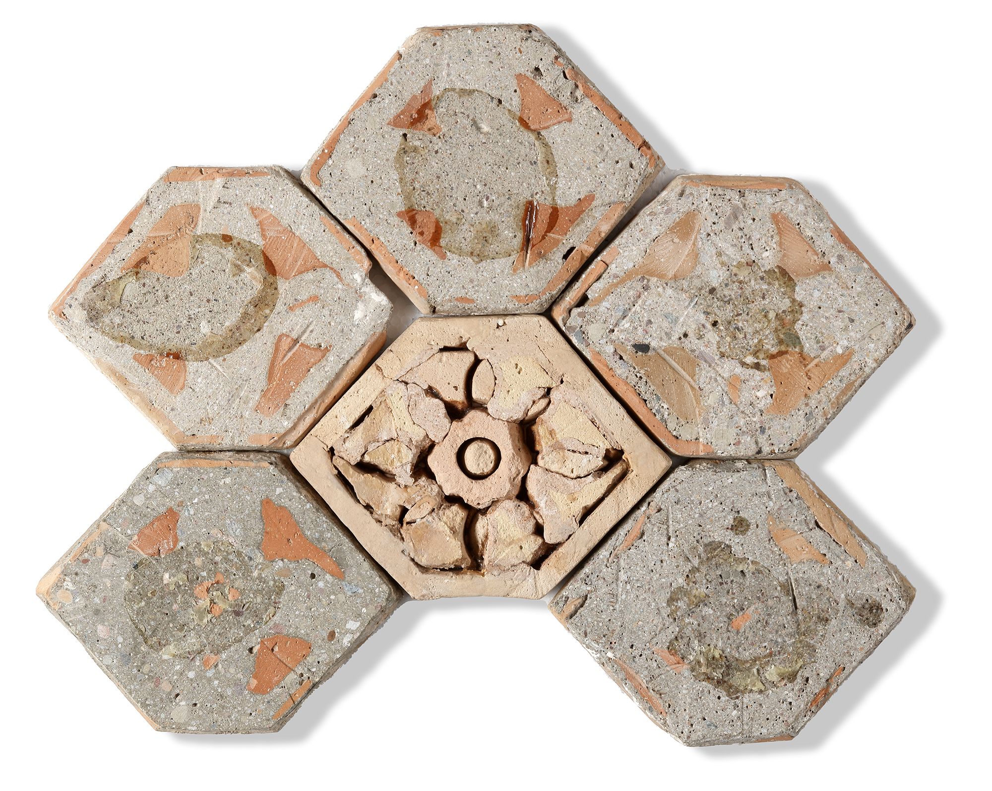 SIX HEXAGONAL TIMURID TILES, 14-15TH CENTURY