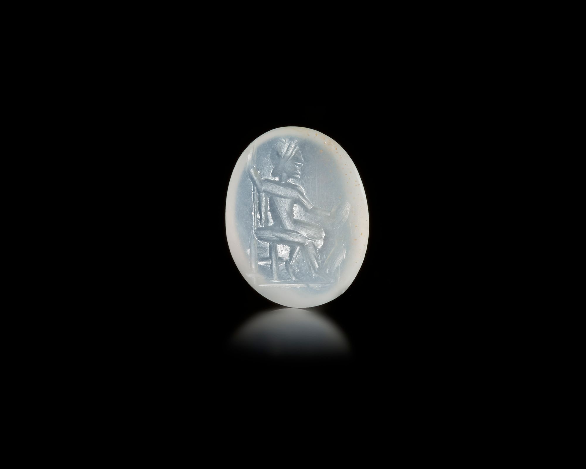 A CHALCEDONY INTAGLIO OF JUPITER, 2ND CENTURY AD