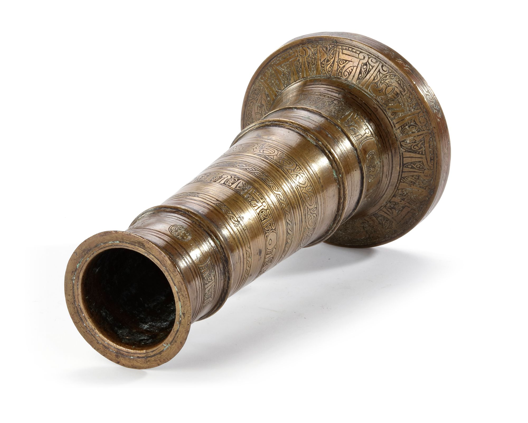 A GILT BRONZE TIMURID TORCH STAND (MASH'AL), 15TH CENTURY