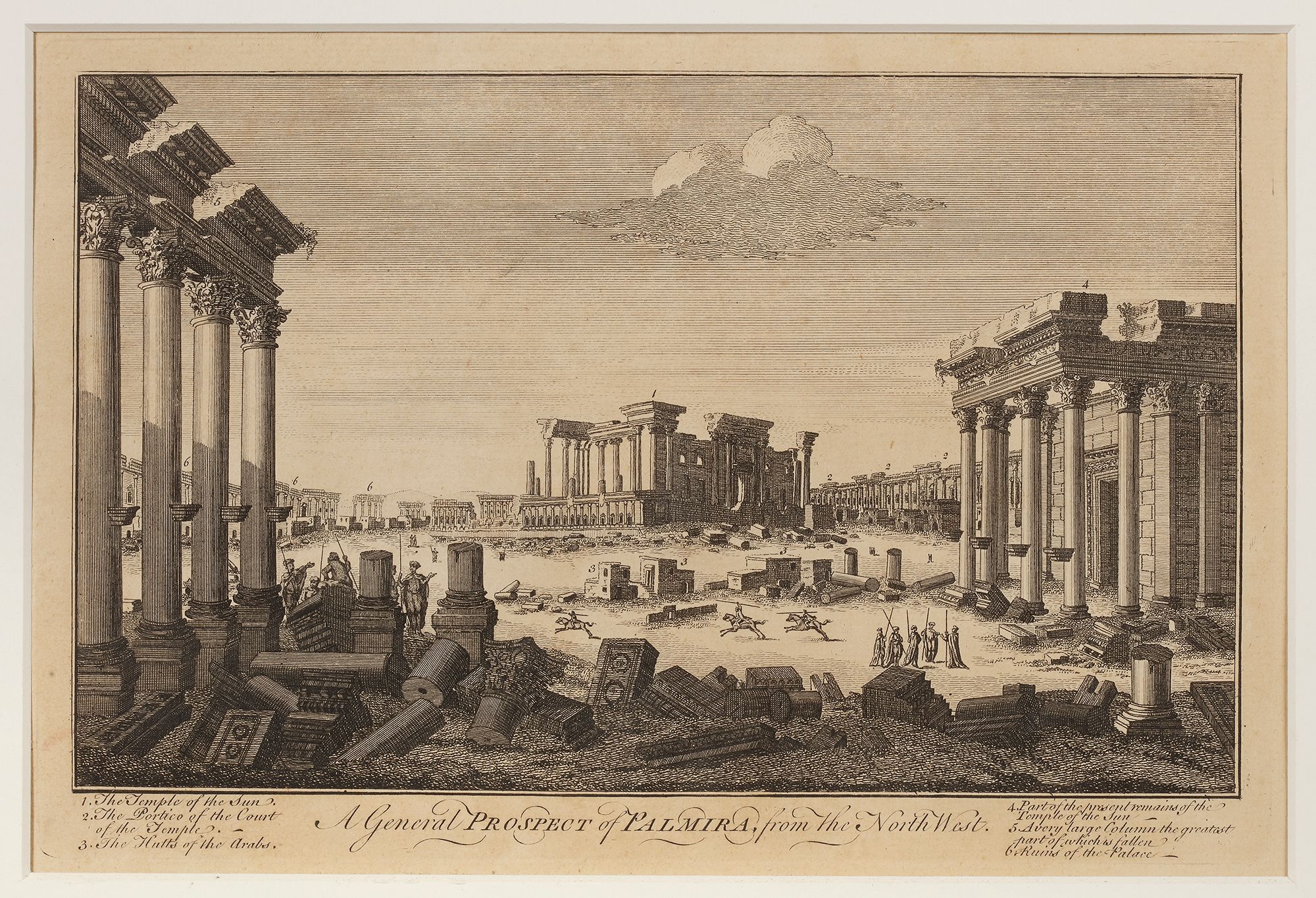 A GENERAL PROSPECT OF PALMYRA FROM THE NORTHWEST, ENGRAVING, 18TH CENTURY