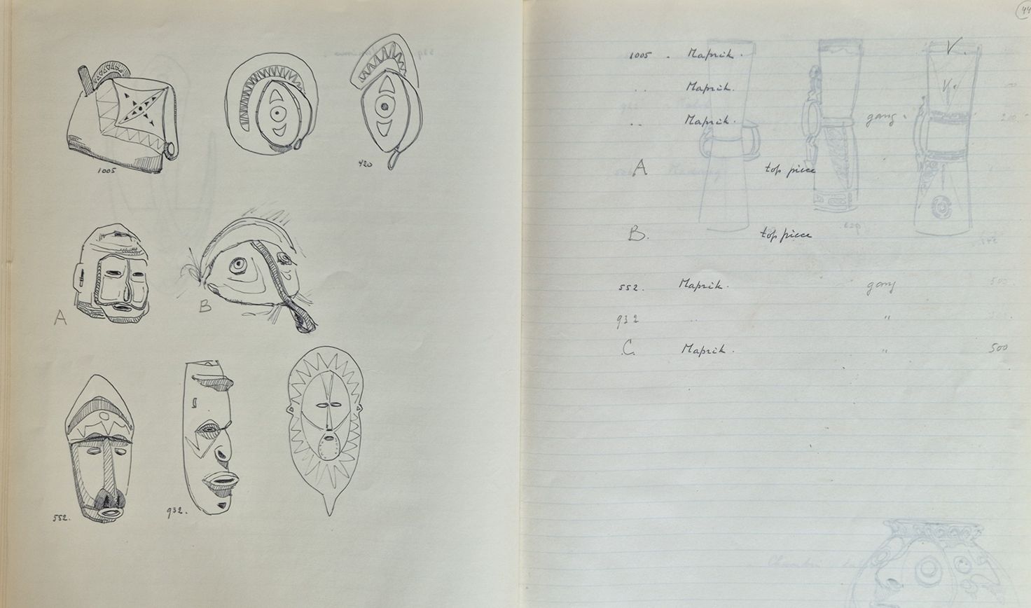 Maprik. Wooden Abelam head. From the collection of Jac Hoogerbrugge ...