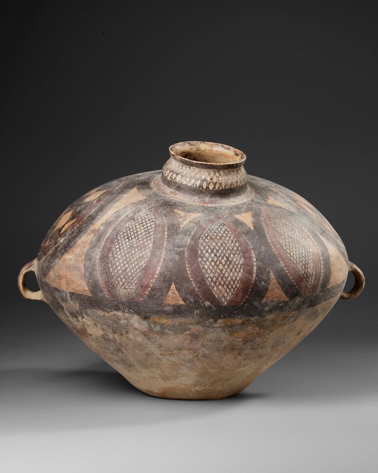 CHINESE PAINTED POTTERY JAR, NEOLITHIC PERIOD, BANSHAN CULTURE, GANSU ...