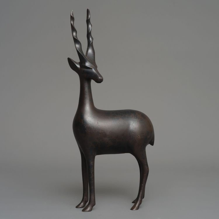 A JAPANESE ART DECO-STYLE ANTILOPE, SHOWA PERIOD (1926-1989)