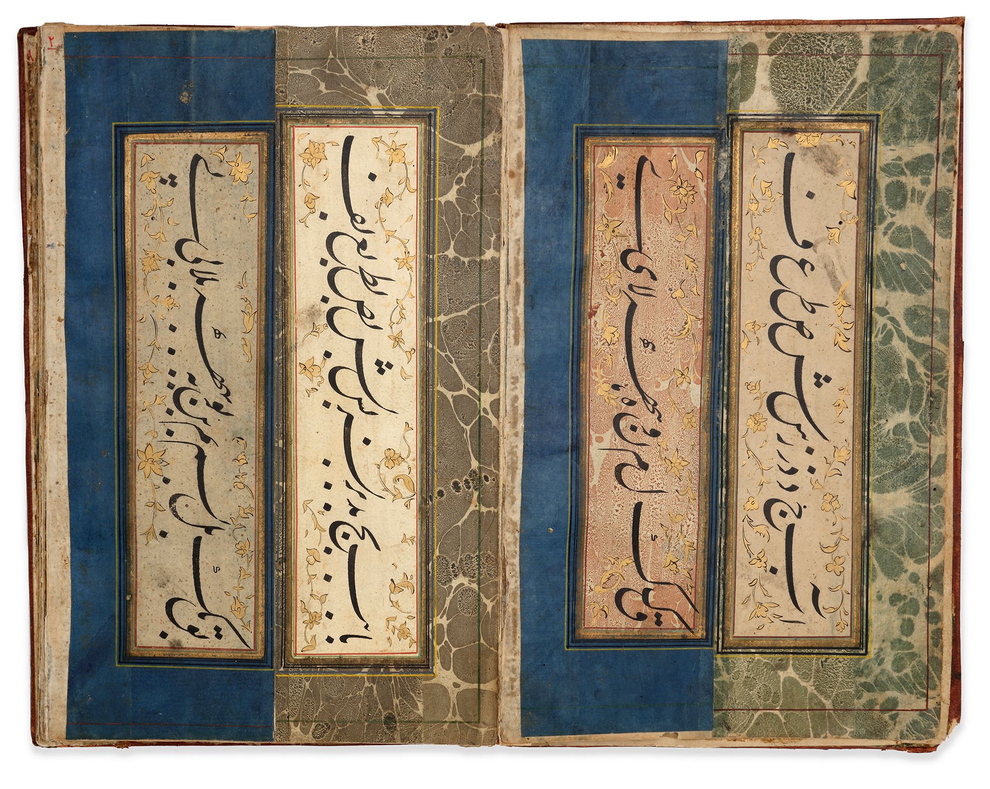 AN OTTOMAN ILLUMINATED CONCERTINA-FORM CALLIGRAPHIC MURAQQA, TURKEY ...